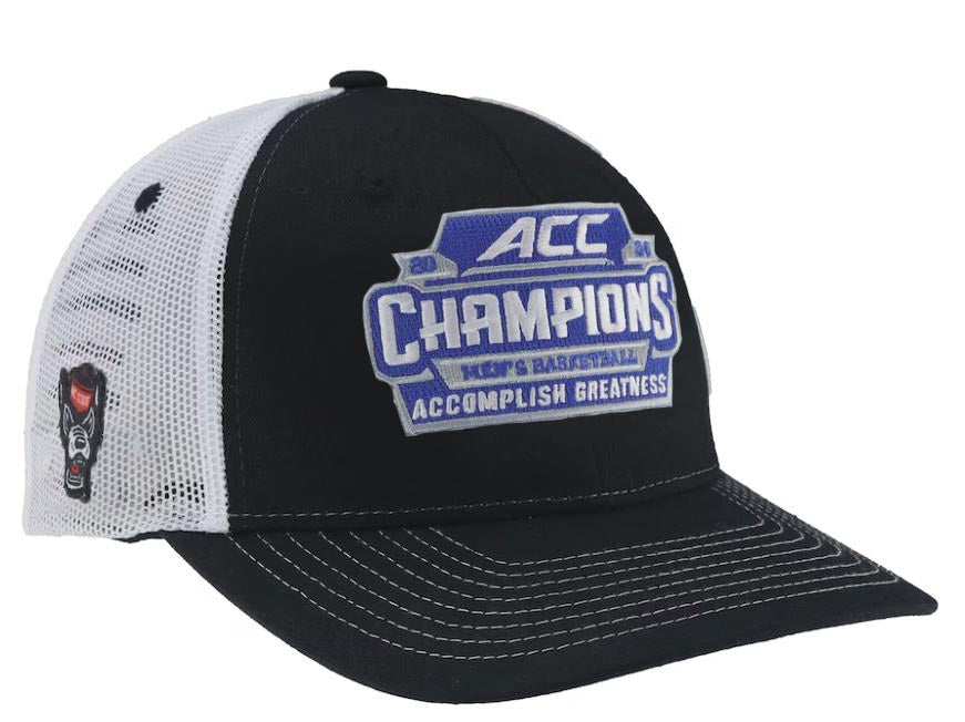 NC State Wolfpack Black and White 2024 ACC Men's Basketball Conference ...